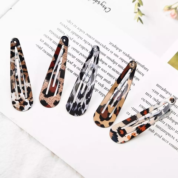 Accessories | 324 Leopard Print Metal Hair Clips | Poshmark